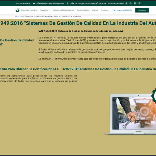 IATF 16949:2016 Sistemas De Gestión De Calidad en la Industria A